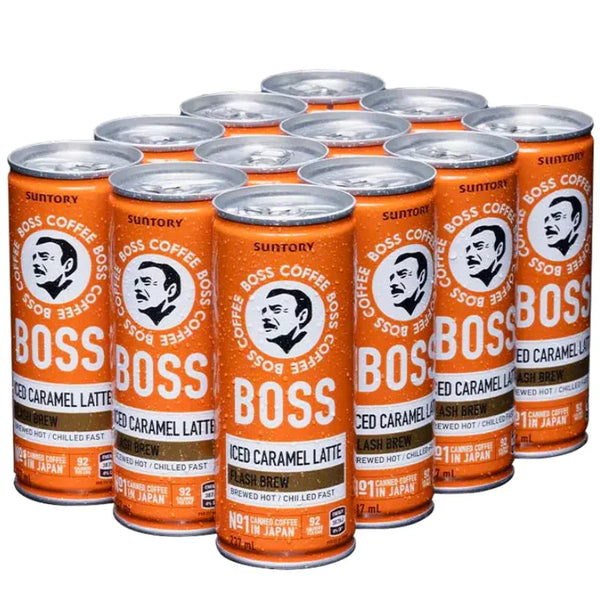 Suntory Boss Coffee Iced Caramel Latte 237mL 12 Cans | SuperOffice