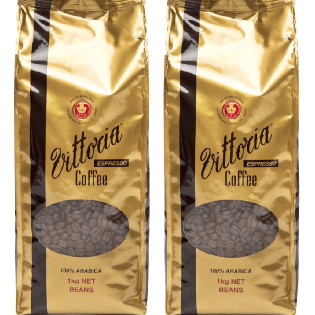 2 Pack Vittoria Coffee Espresso Gold Arabica Beans 1kg | SuperOffice