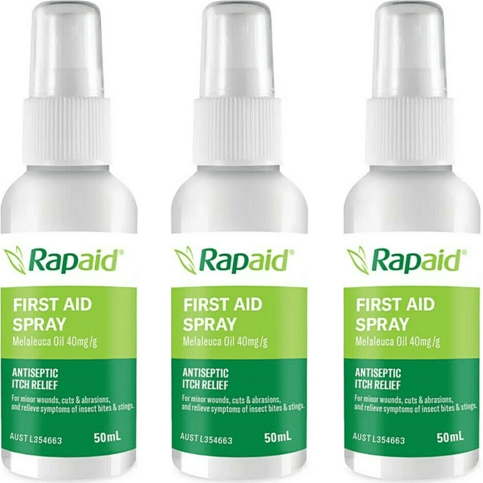 3 Pack Rapaid First Aid Antiseptic Spray 50mL | SuperOffice