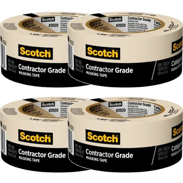 3M Scotch Masking Tape Beige 48mmx55m Pack 4 Rolls BULK | SuperOffice