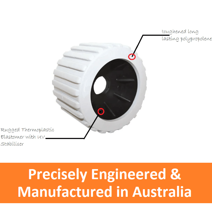 4" Boat Trailer Wobble Roller Ribbed 22mm Bore 3" Wide | SuperOffice
