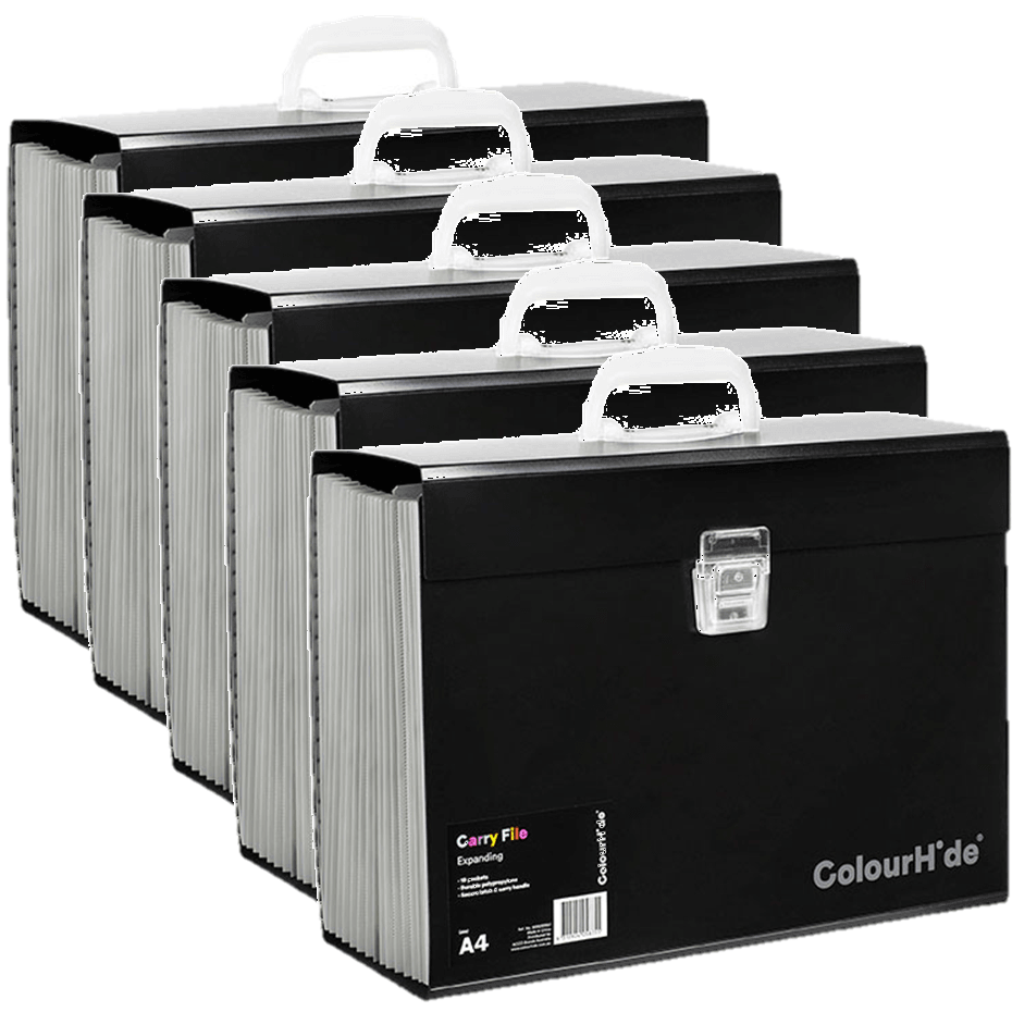 Colourhide My Trusty Expanding Carry File A4 Black | SuperOffice