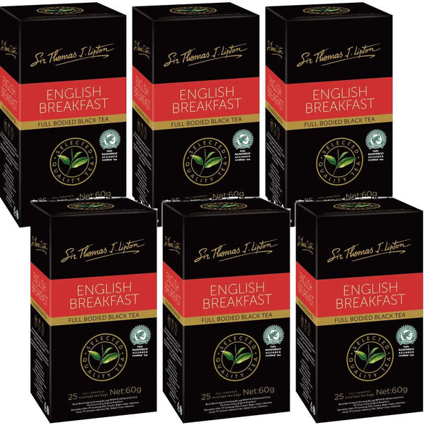 6 Pack Sir Thomas Lipton Teabags English Breakfast 25 | SuperOffice