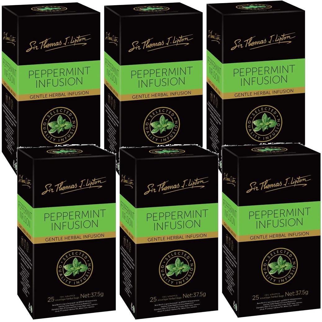6 Pack Sir Thomas Lipton Teabags Peppermint Tea 25 Bags | SuperOffice