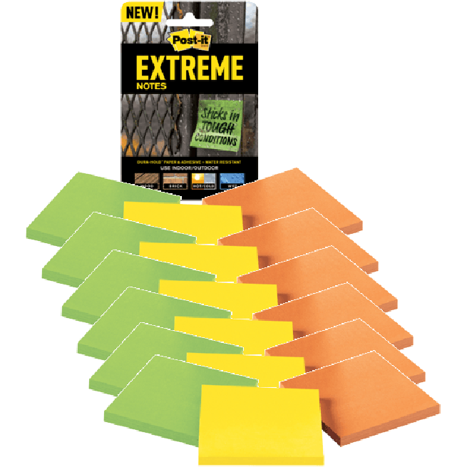 Post-It Extrm33-3Trymx Extreme Notes 76x76mm | SuperOffice