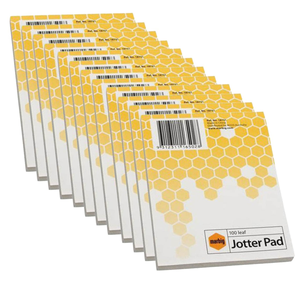 Marbig Jotter Pad Paper 100 Leaf 100x128mm Pack 12 Bulk | SuperOffice