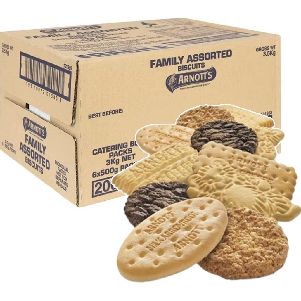 Arnotts Biscuits Family Assorted 6x500g 3kg Carton Bulk | SuperOffice