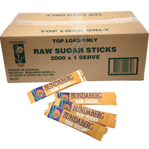 Bundaberg Raw Sugar Sticks Sachets Pack 2000 Bulk | SuperOffice