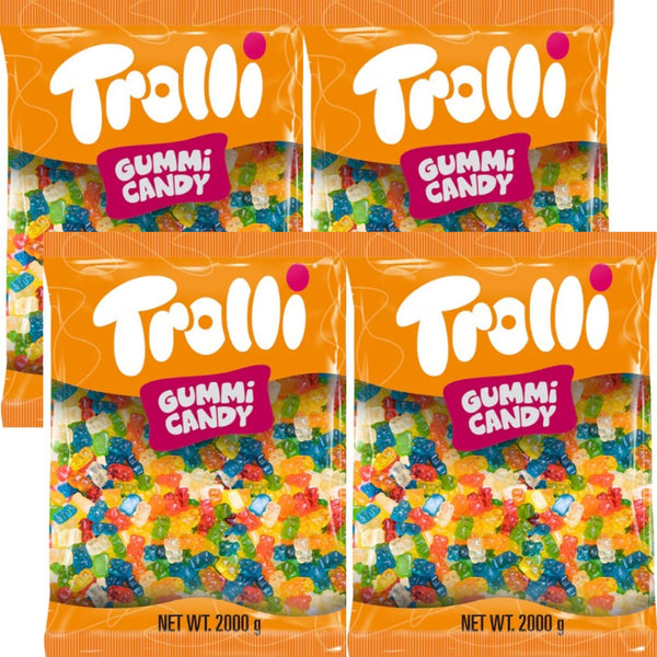Trolli Gummy Bears Lollies Candy 2kg Bag 4 Pack Bulk | SuperOffice