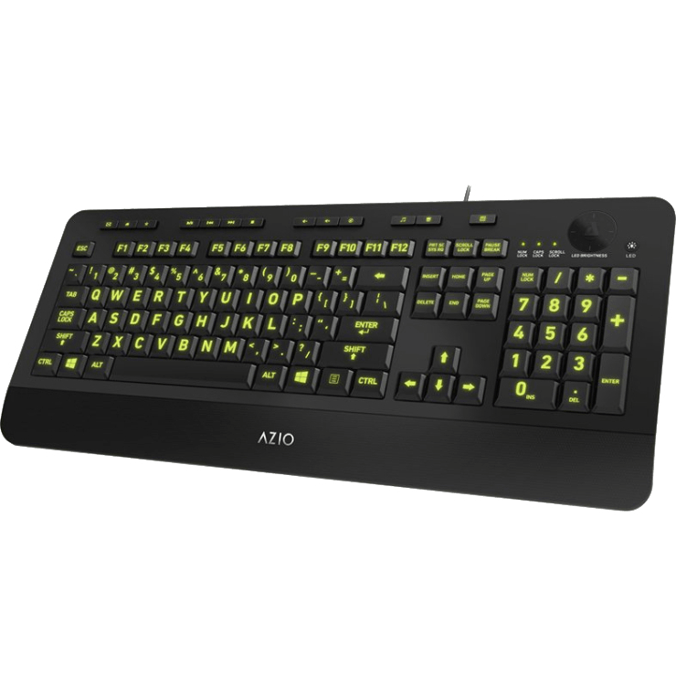 AZIO KB506 Large Font 5-Colour Backlit Wired Keyboard | SuperOffice