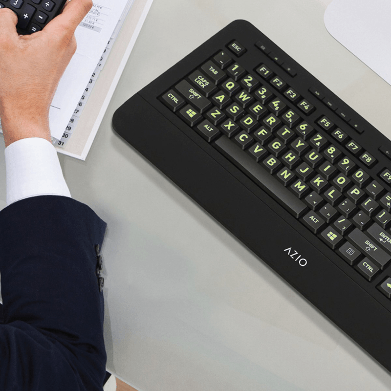 AZIO KB506 Large Font 5-Colour Backlit Wired Keyboard | SuperOffice