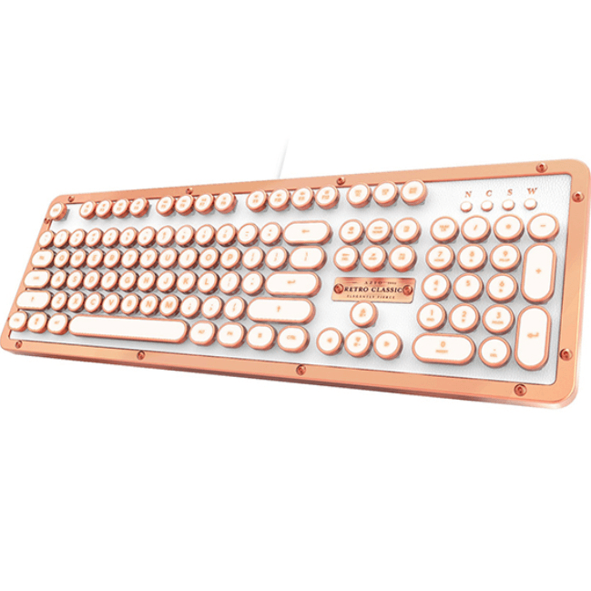 Azio Retro Posh Wired Mechanical Keyboard Full Size | SuperOffice