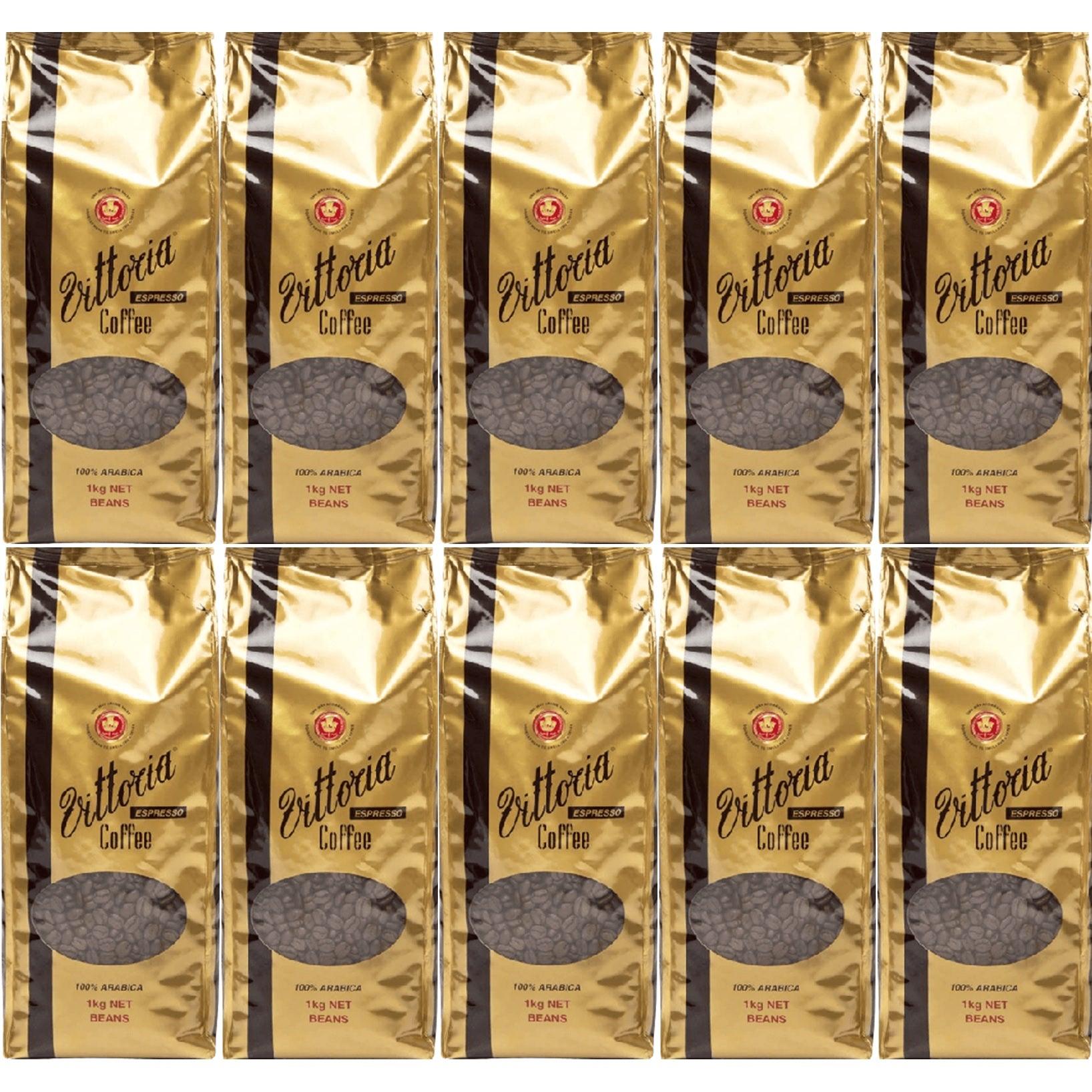 10 Pack Vittoria Coffee Espresso Gold Arabica Beans 1kg | SuperOffice