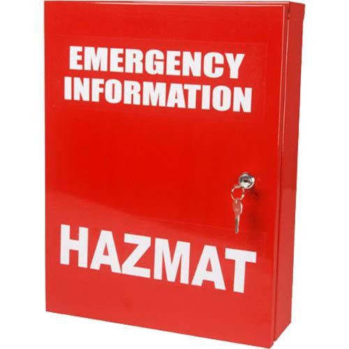 Brady Cabinet Emergency Information Hazmat Small Red | SuperOffice