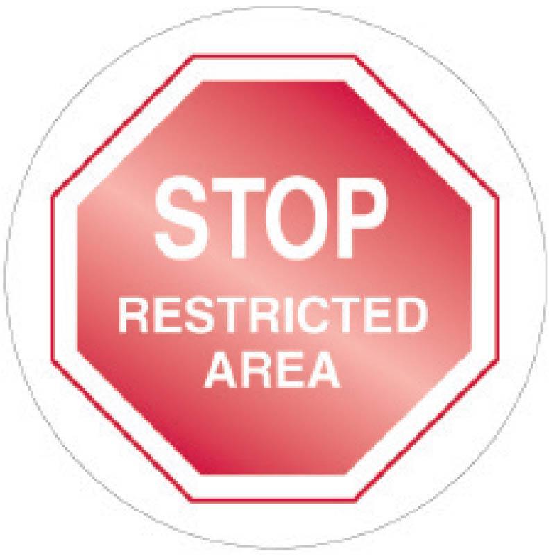 Brady Safety Floor Marker 'Stop Restricted Area' Sign | SuperOffice