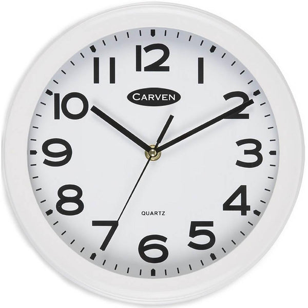 Carven Wall Clock 250Mm White | SuperOffice