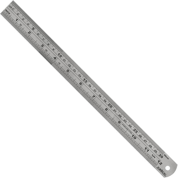 Celco Stainless Steel Ruler Imperial/Metric 300Mm | SuperOffice