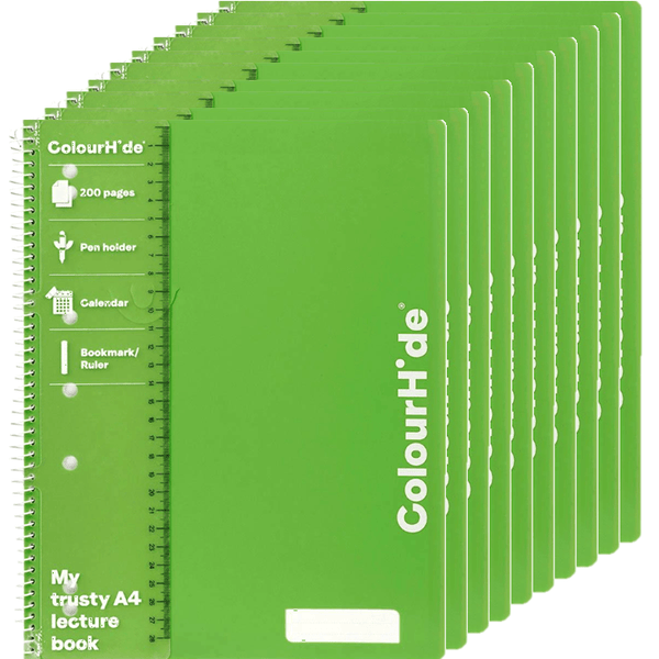 Colourhide Lecture Notebook 200 Page A4 Green | SuperOffice