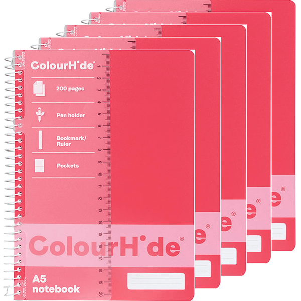 Colourhide Notebook A5 200 Pages Watermelon Pink Spiral | SuperOffice