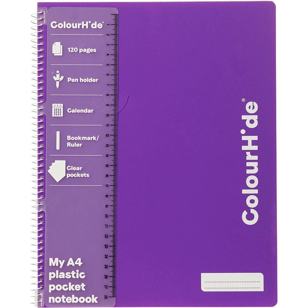 Colourhide Notebook With Pockets 120 Page A4 Purple | SuperOffice