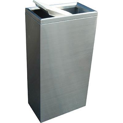 Compass Stainless Steel Rectangular Swing Bin 40 Litre | SuperOffice