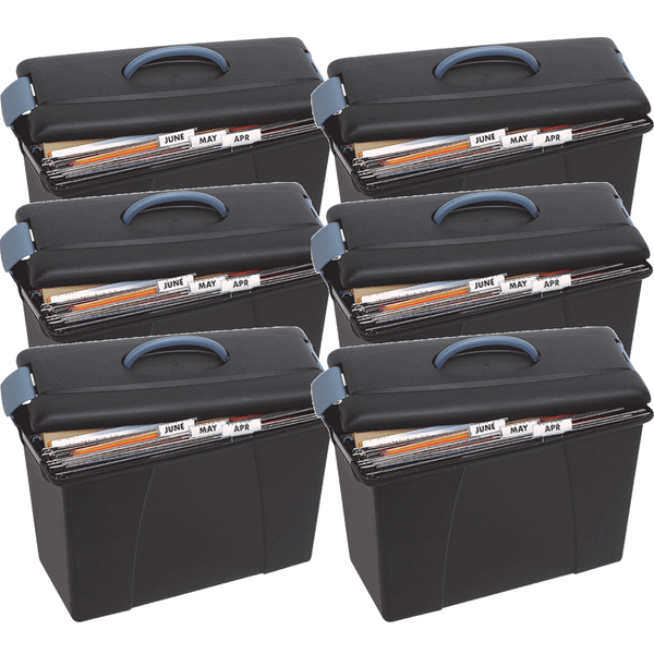 Crystalfile Carry Case Black With Grey Trim 6 Pack | SuperOffice