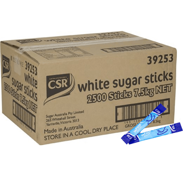 CSR White Sugar Sticks 3g Box 2500 Sachets Bulk | SuperOffice