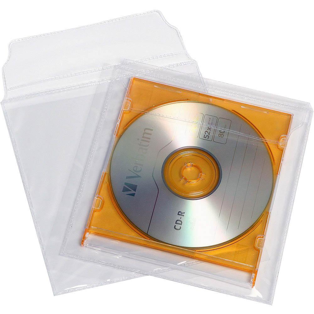 Cumberland Cd/Dvd Pocket Self Adhesive With Flap Pvc | SuperOffice