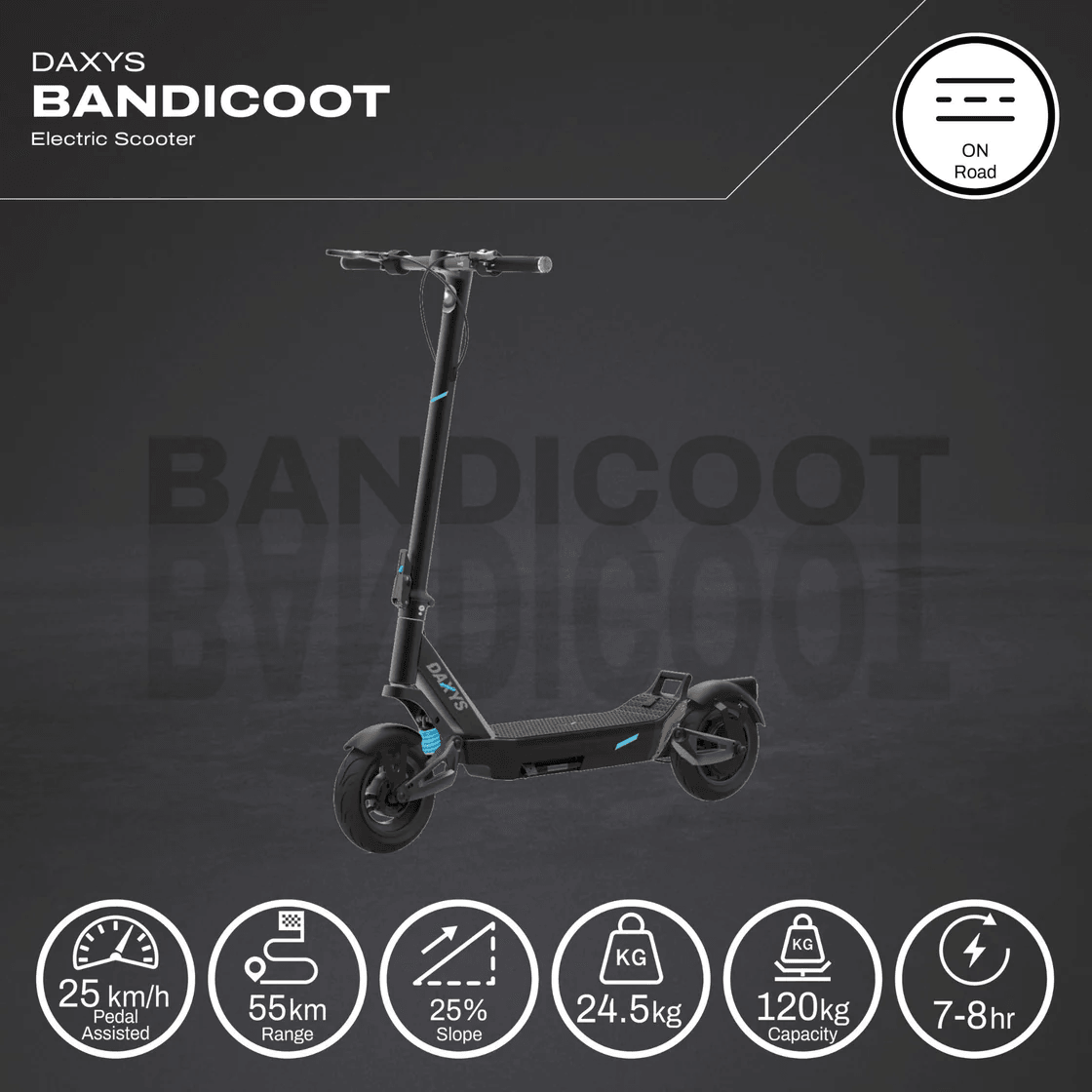 Daxys Bandicoot Electric Scooter eScooter Black | SuperOffice
