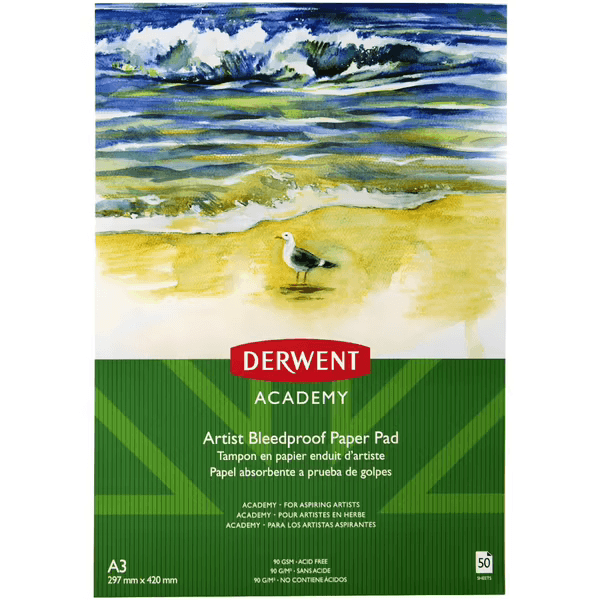 Derwent Academy A3 Bleed-proof Paper Pad 90gsm 50 Sheets | SuperOffice