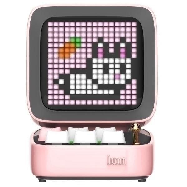 Divoom Ditoo Pro Retro Pixel Art Bluetooth Speaker Pink | SuperOffice