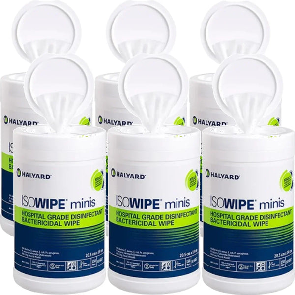 Halyard ISOWIPE Minis Hospital Grade Disinfectant Wipes 150/Tub 6 Pack ...