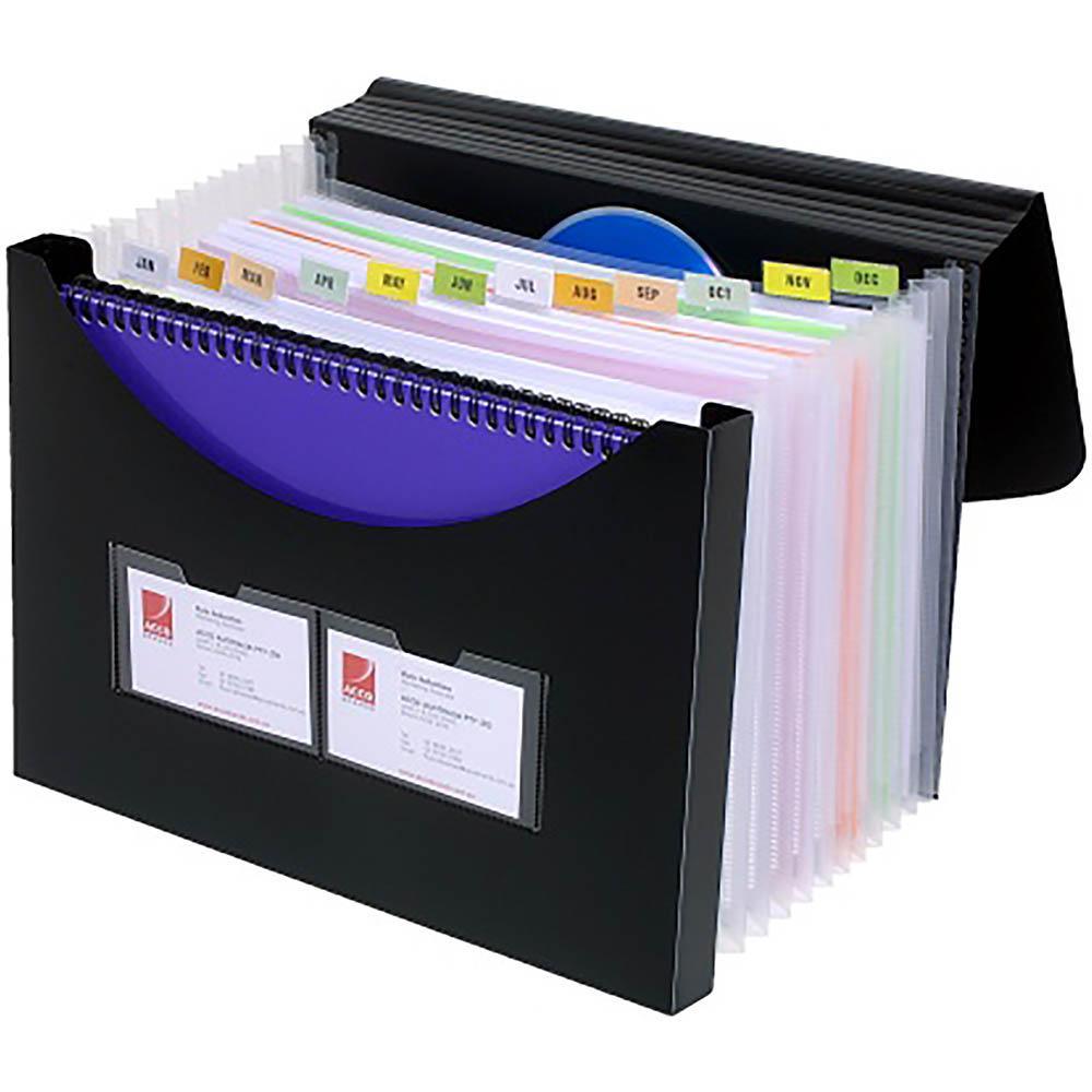 Marbig Expanding File With Storage Box Black | SuperOffice