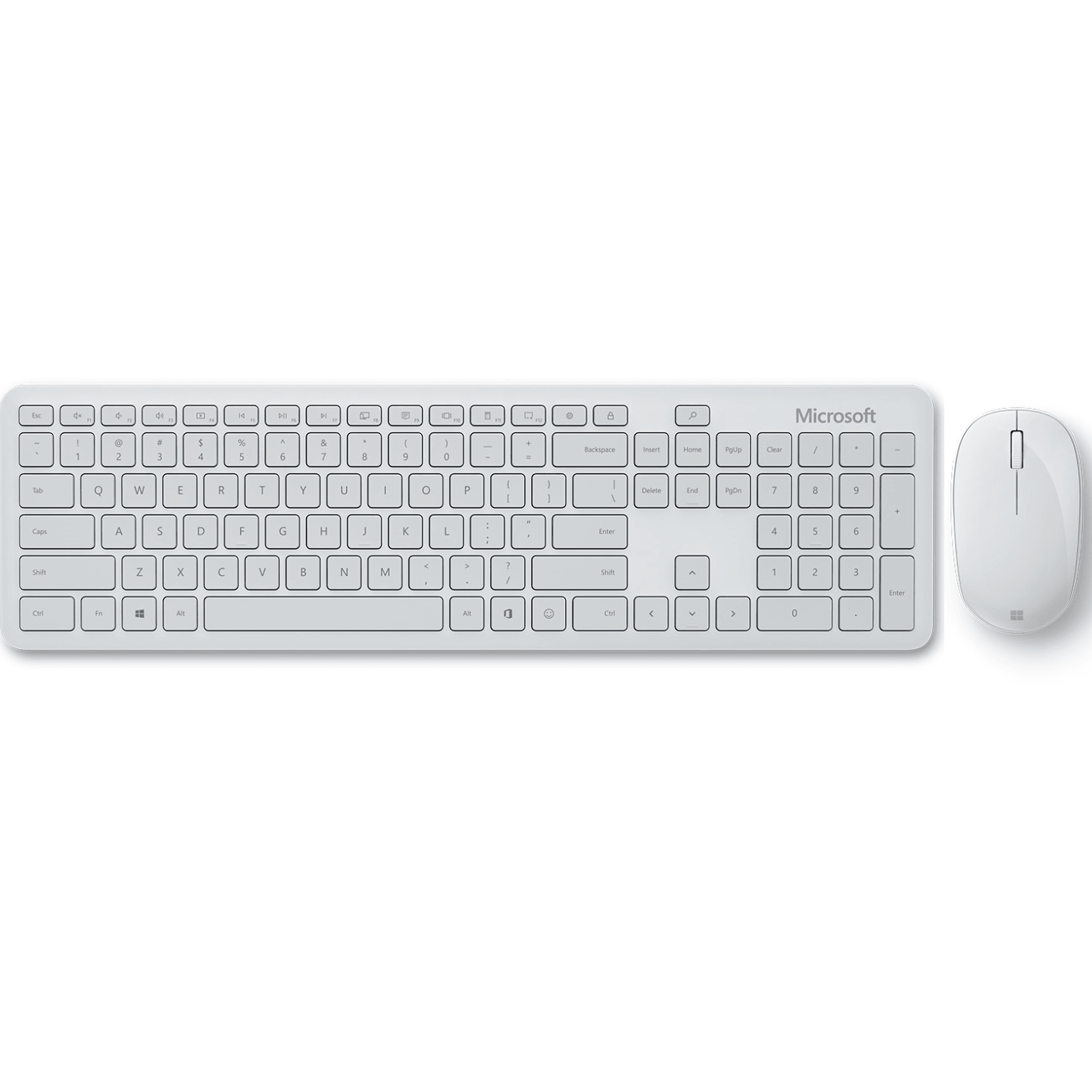 Microsoft Wireless Keyboard & Mouse Monza Grey White | SuperOffice