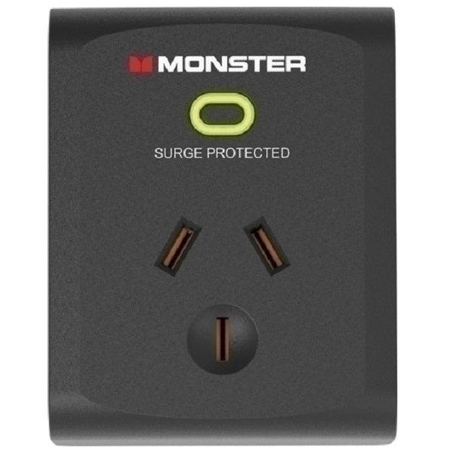 Monster Single Socket Surge Protector Black | SuperOffice