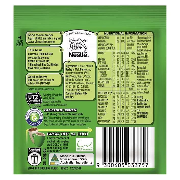 Nestle Milo Single Serve Sachets 20g 100 Pack Carton | SuperOffice