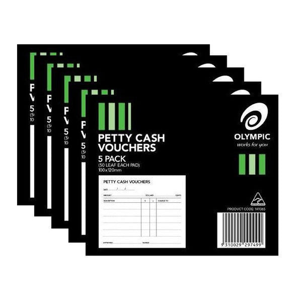 Olympic Petty Cash Voucher Pad 50 Leaf 141065 Pack of 5 | SuperOffice