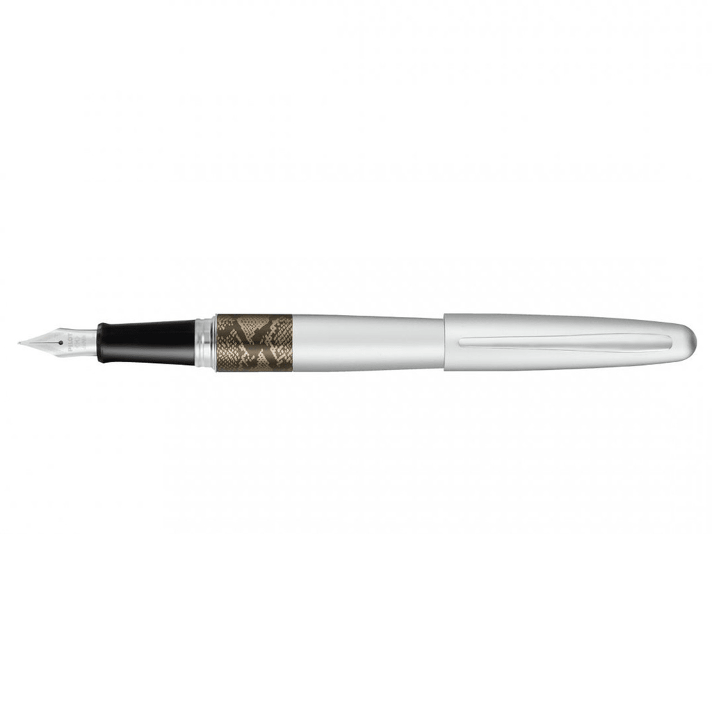 Pilot Mr2 Fountain Pen Silver Python Medium Nib Black | SuperOffice