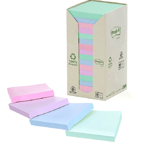 Post-It Notes Pastel Colours 76x76mm Square 16-Pack | SuperOffice