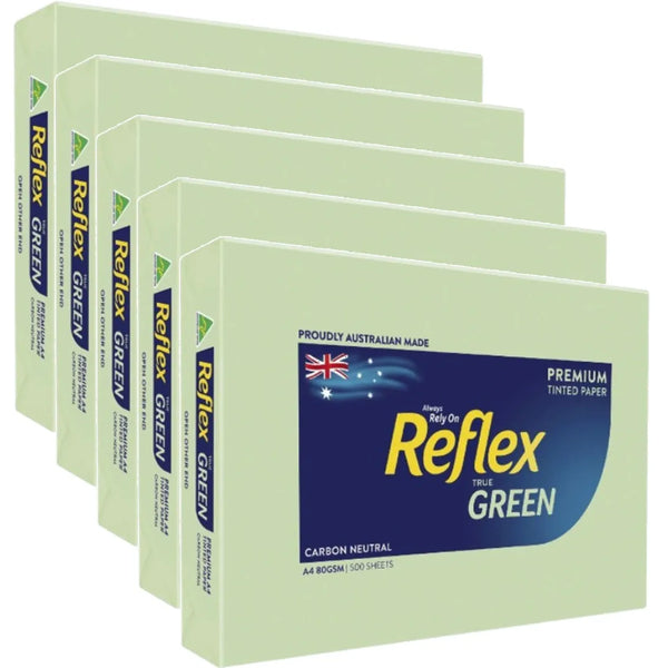 Reflex Green 80gsm A4 Copy Paper 5 Reams 2,500 Sheets Box – SuperOffice