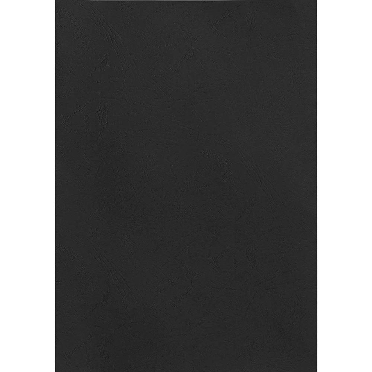 Rexel Leathergrain Covers 250GSM Black Pack 100| SuperOffice