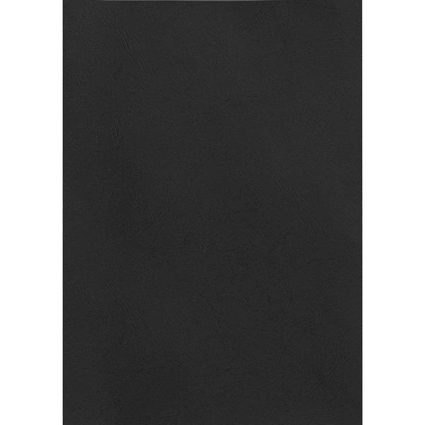 Rexel Leathergrain Covers 250GSM Black Pack 100| SuperOffice