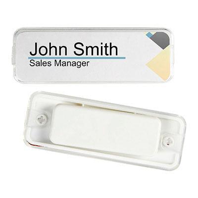 Rexel Name Badge Plastic Magnetic Pack 3 | SuperOffice