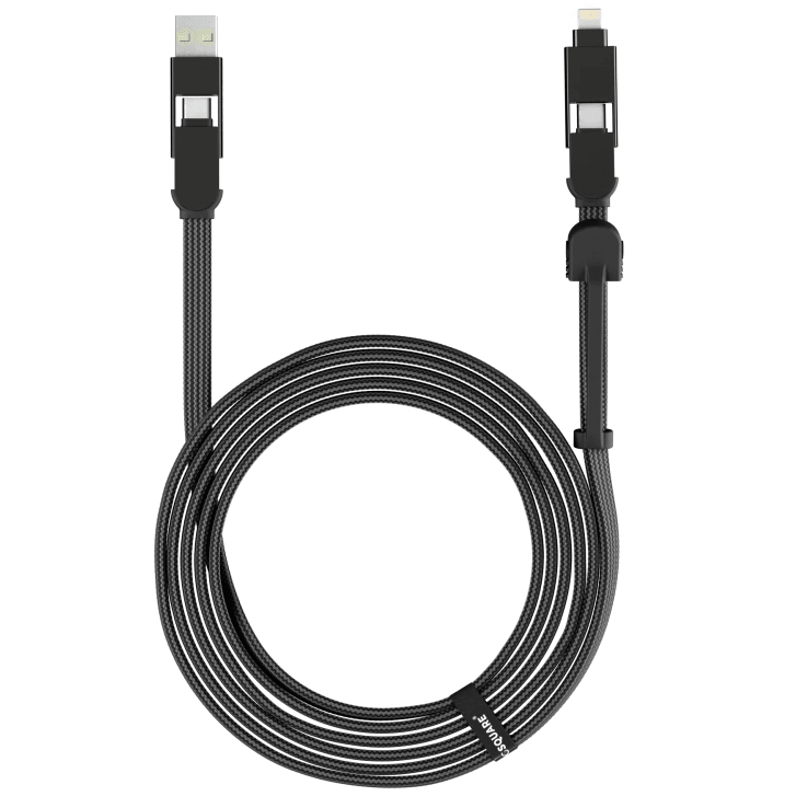 RollingSquare Charging Cable 3m Six-in-One Black | SuperOffice