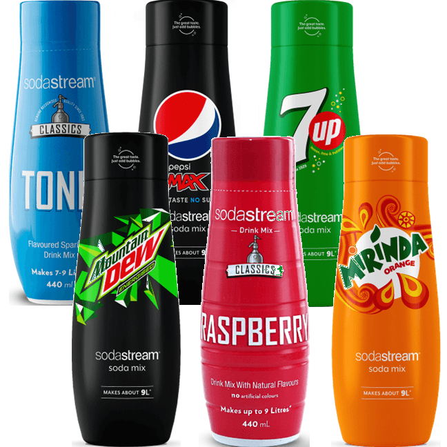SodaStream Variety Assorted Syrup Soda Mix 440mL Pack | SuperOffice