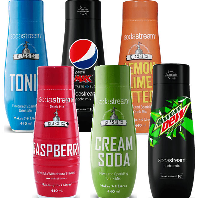 SodaStream Variety Assorted Syrup Soda Mix 440mL Pack | SuperOffice