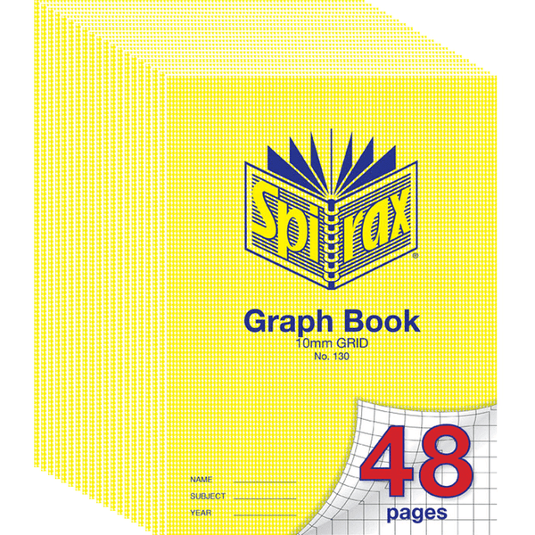 Spirax 130 Graph Book 10mm Grid 48 Pages A4 Pack 20 | SuperOffice