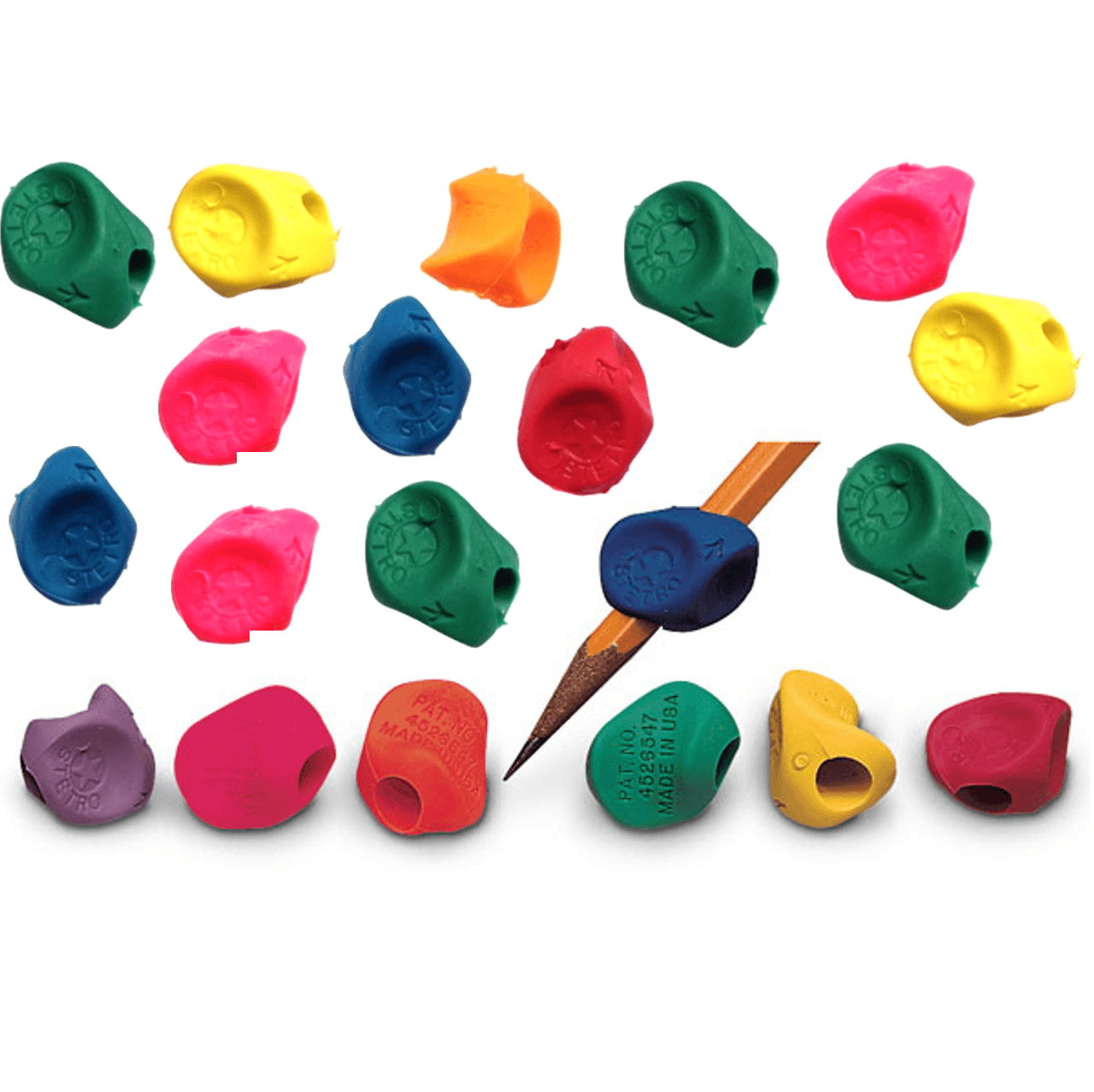 Stetro Pencil Grips Assorted Colours 20 Pack Grip | SuperOffice