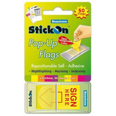 Stick On Pop Up Sign Here Flags 30 Sheets 45x25mm | SuperOffice