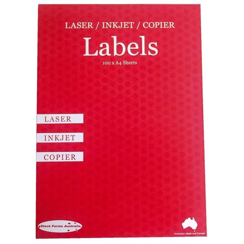 Stock Forms 1UP Inkjet Laser Labels A4 Green 100 Sheets | SuperOffice